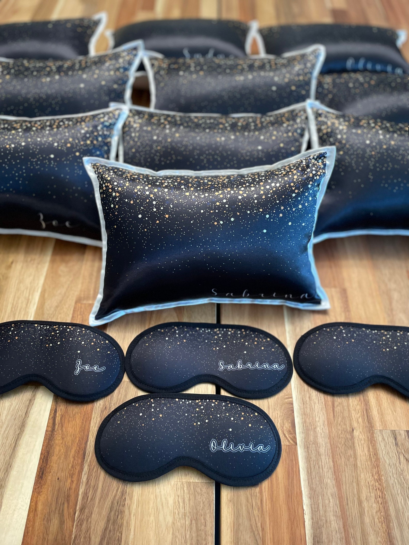 Personalized Pajama Party Kit (pillow and Eye Mask), Sleepover, Black ...