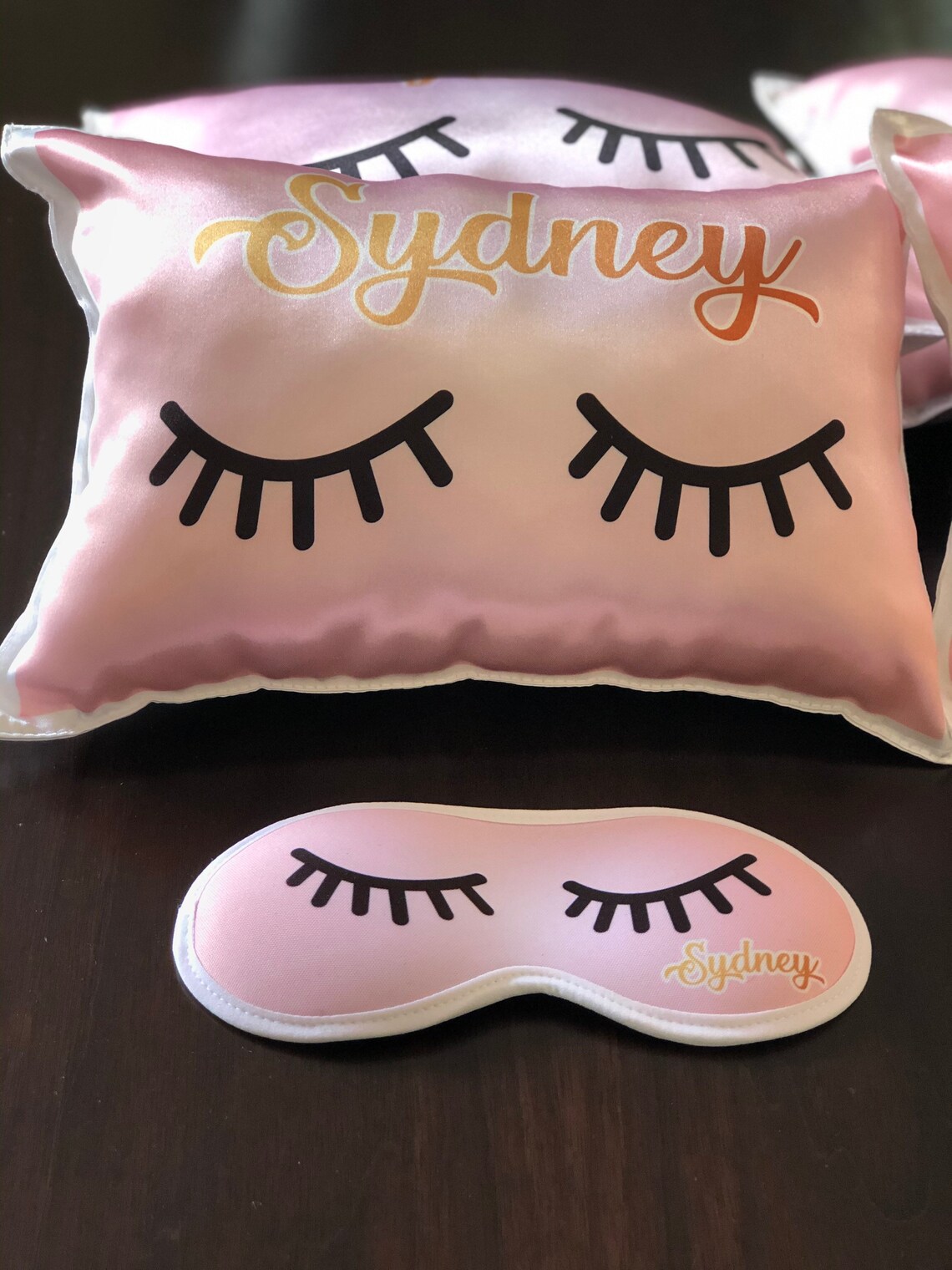 Personalized Pajama Party Kit pillow and Eye Mask Sleepover | Etsy