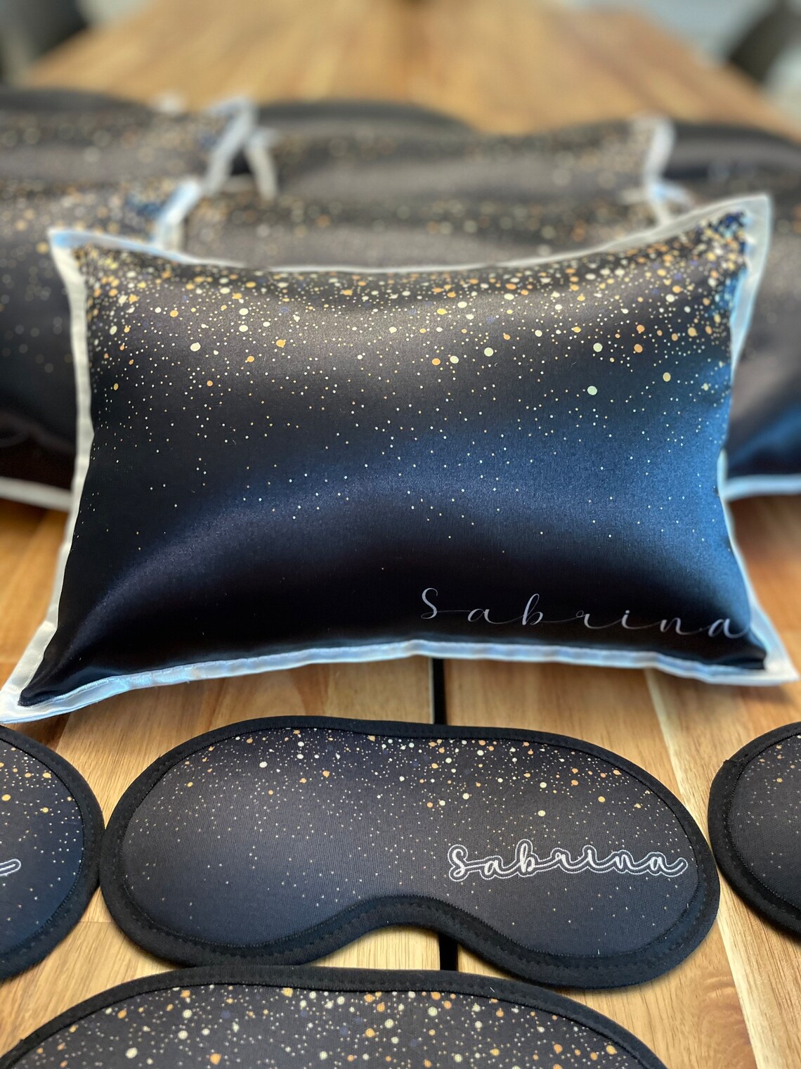 Personalized Pajama Party Kit (pillow and Eye Mask), Sleepover, Black ...