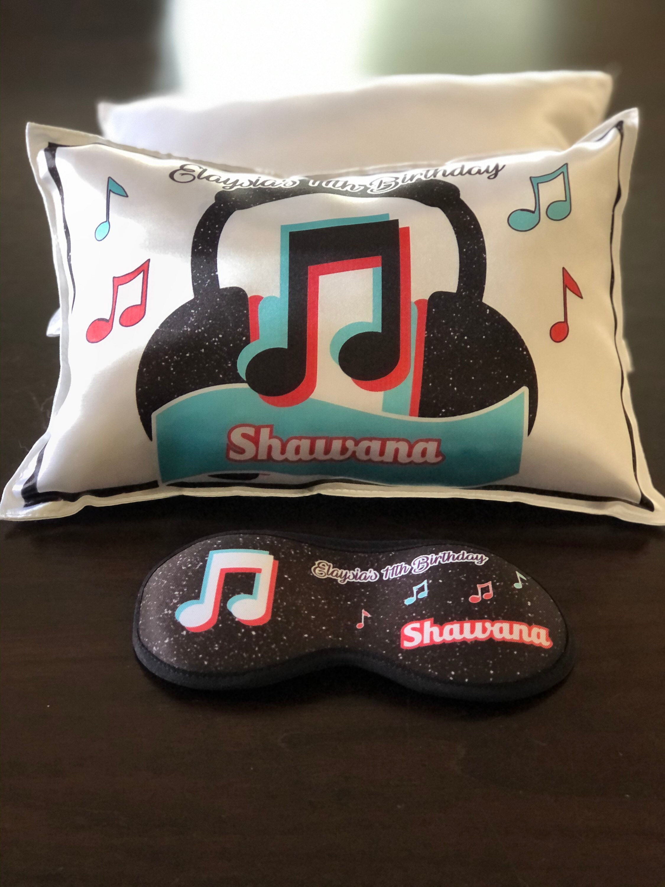 Personalized Pajama Party Kit pillow and Eye Mask Sleepover | Etsy