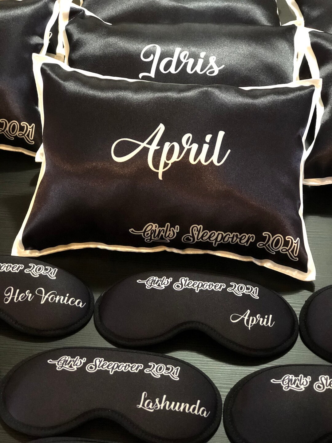 Personalized Pajama Party Kit (pillow and Eye Mask), Sleepover Party ...