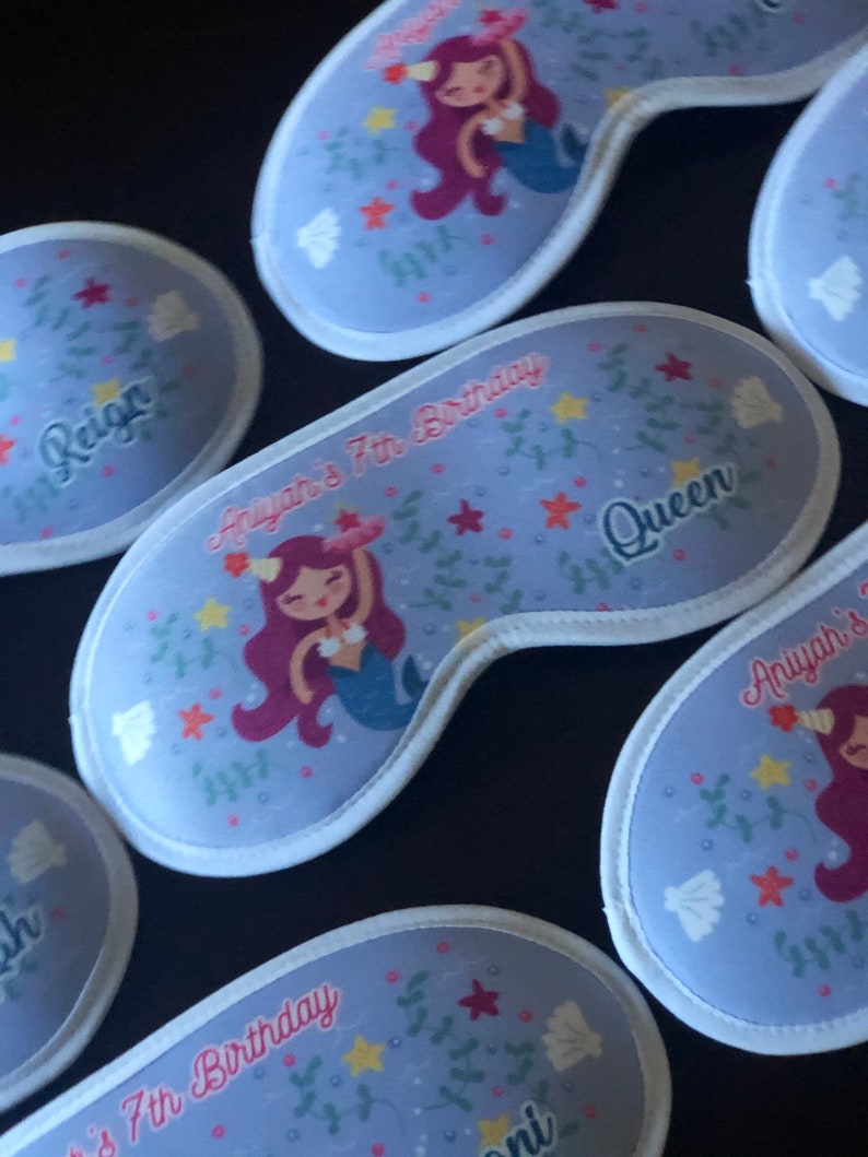 Personalized Pajama Party Kit Sleeping Mask Mermaid - Etsy