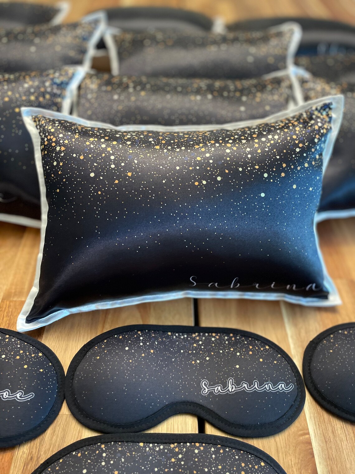 Personalized Pajama Party Kit (pillow and Eye Mask), Sleepover, Black ...