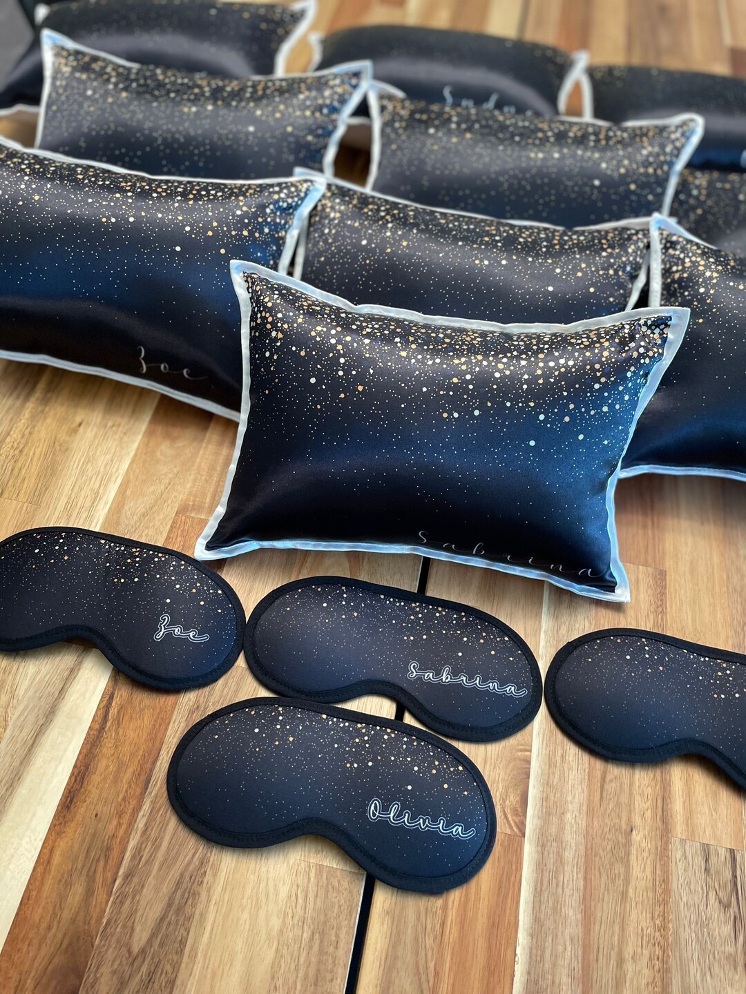 Personalized Pajama Party Kit (pillow and Eye Mask), Sleepover, Black ...