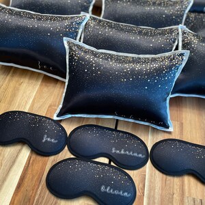 Personalized Pajama Party Kit (pillow and Eye Mask), Sleepover, Black ...