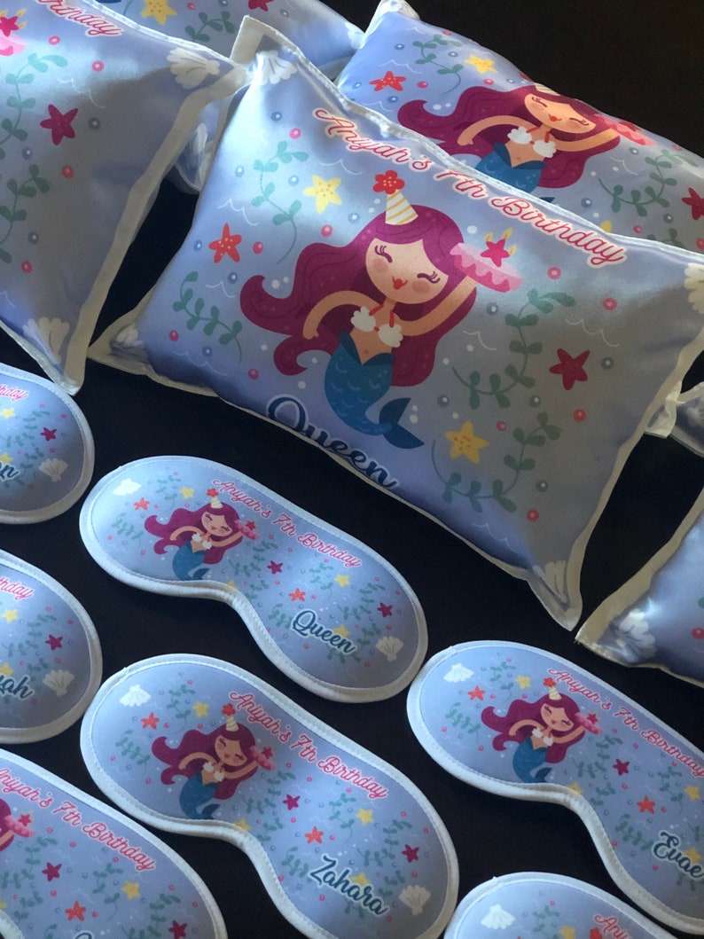 Personalized Pajama Party Kit Sleeping Mask Small Pillow - Etsy