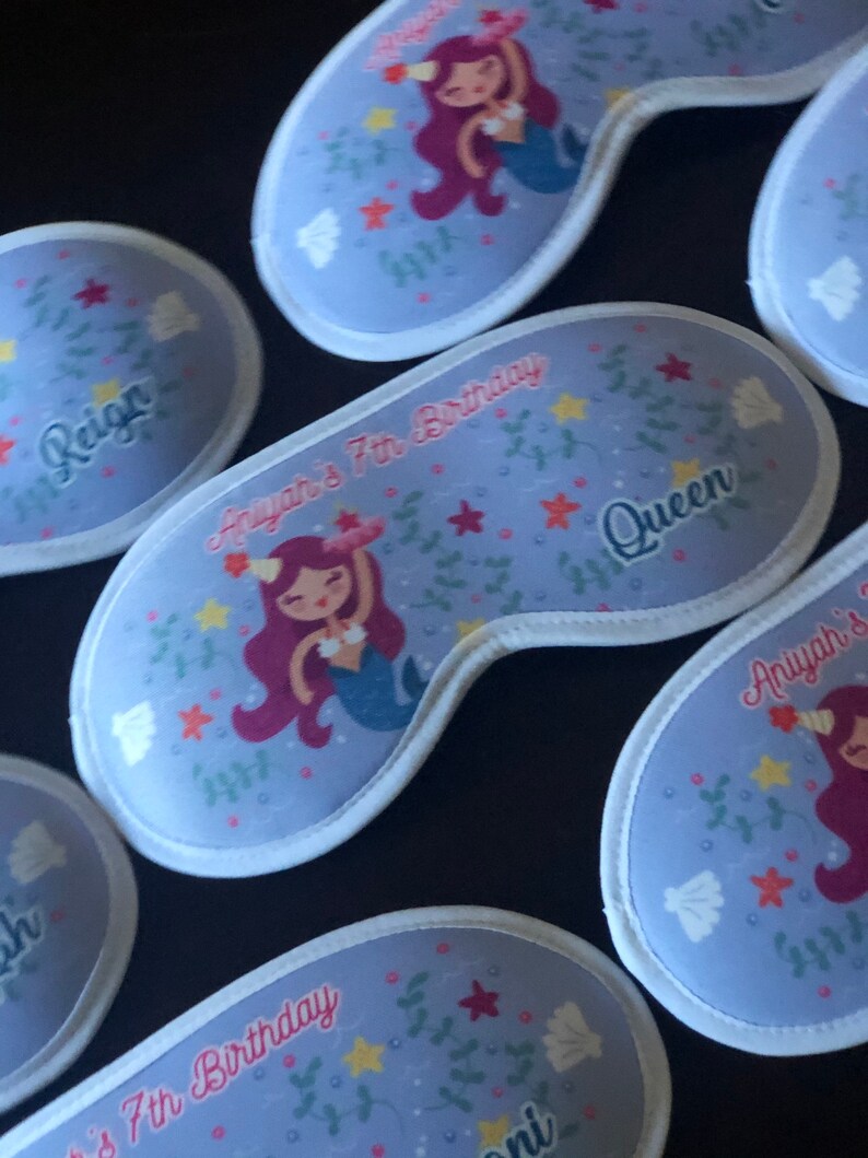 Personalized Pajama Party Kit Sleeping Mask Mermaid - Etsy