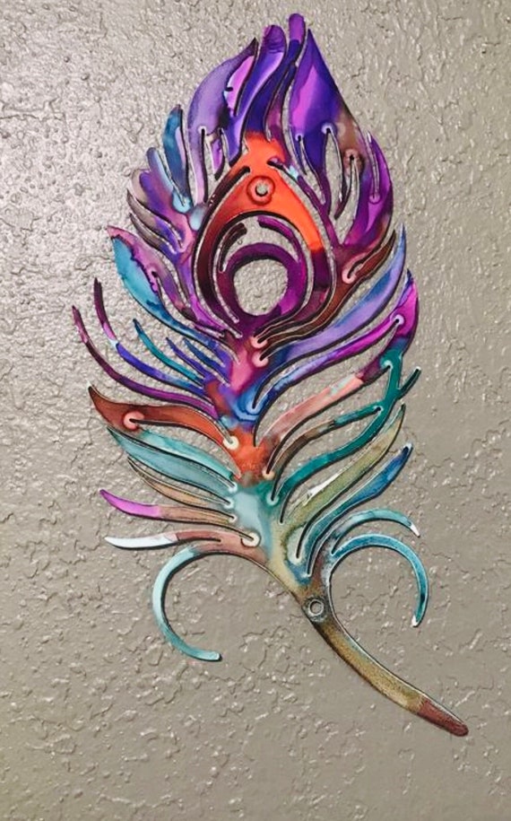 Peacock Feather Metal Wall Art