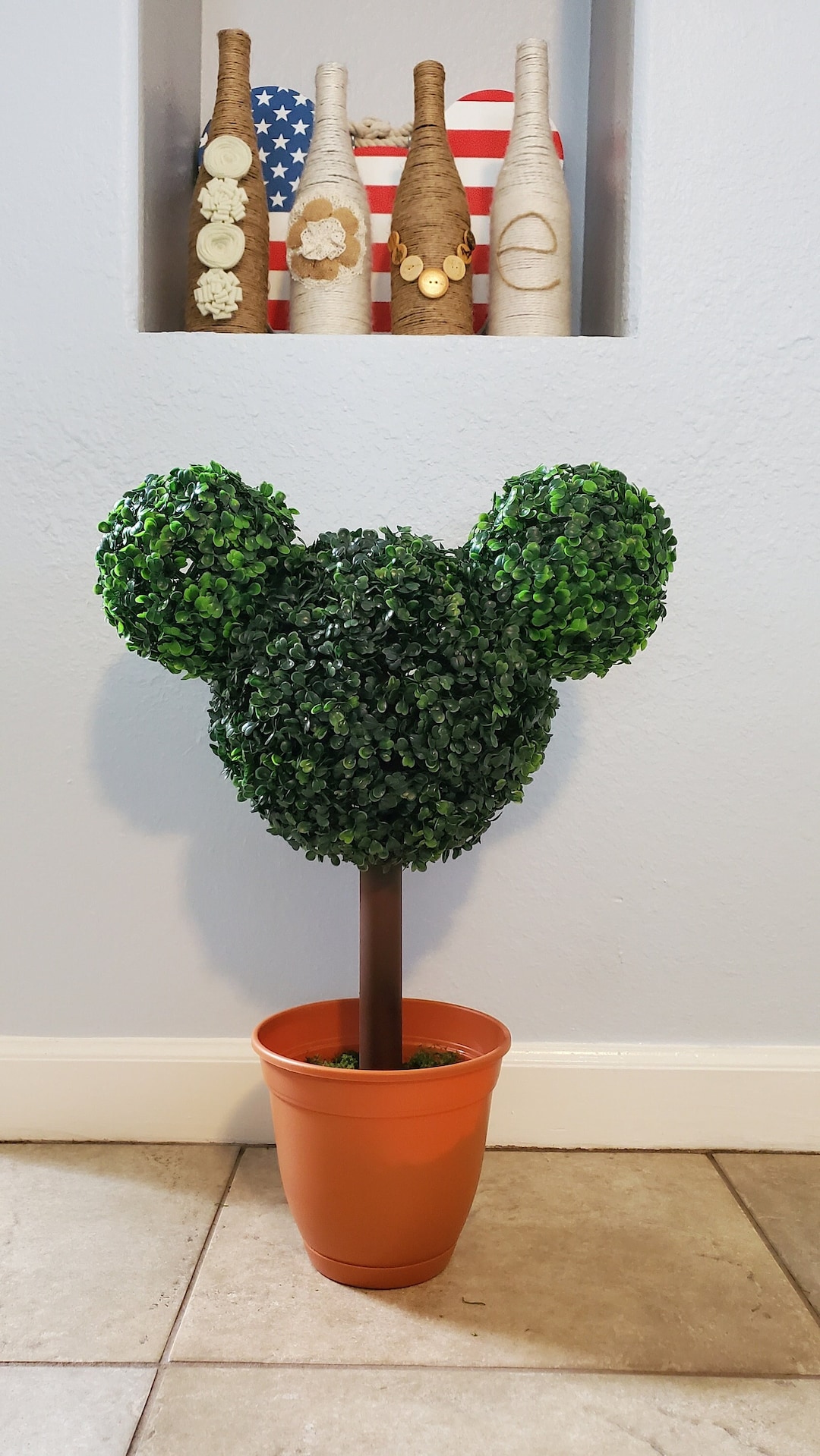 One of a Kind Mickey Mouse Head Topiary | Patio | Home Decor | Gift ...