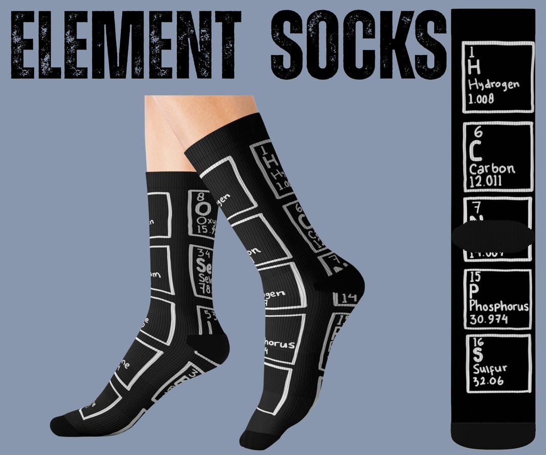 Periodic Table Socks: Science Teacher Gift, Chemistry Geek Socks - Etsy