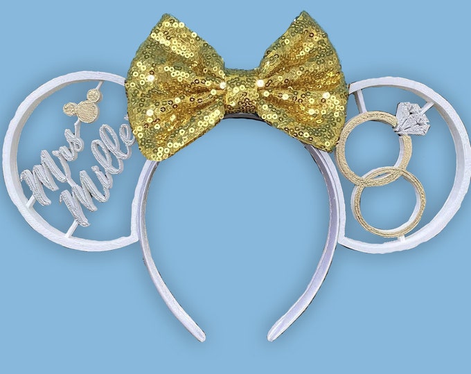 Personalized Bride/wedding Ears 3D Printed Disney Ears Headband - Etsy