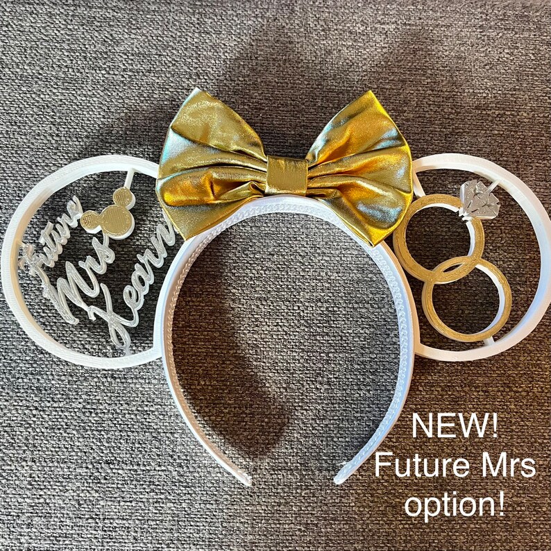 Personalized Bride/wedding Ears 3D Printed Disney Ears - Etsy