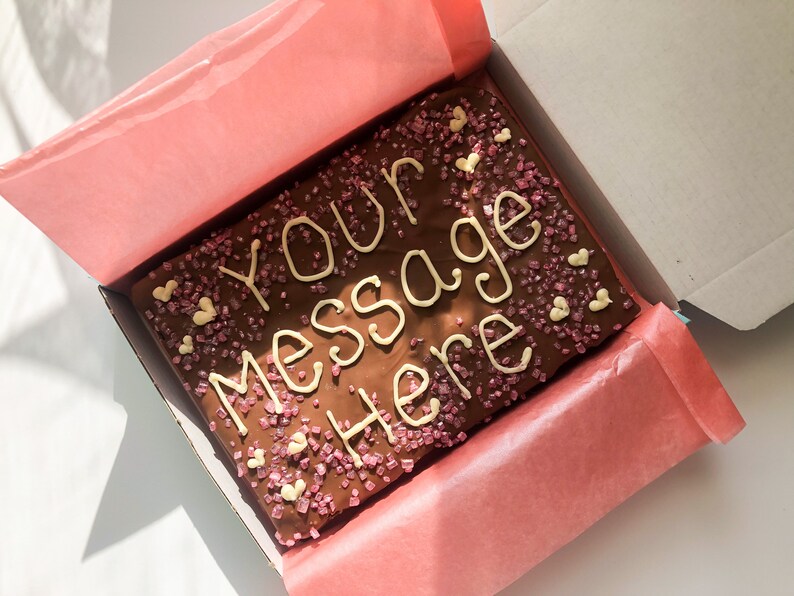 Custom Brownie Slab Brownie Treat Box Chocolate Brownie - Etsy