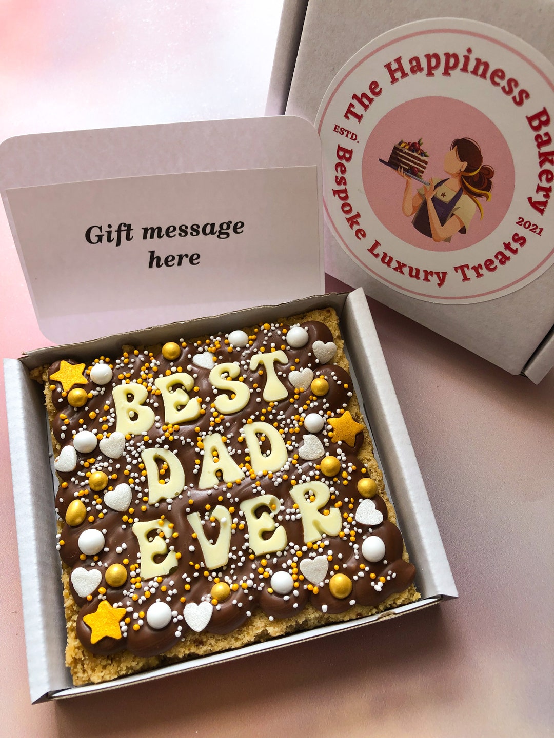Fathers Day Brownie - Personalised Gift for Dad - Letterbox Brownie ...