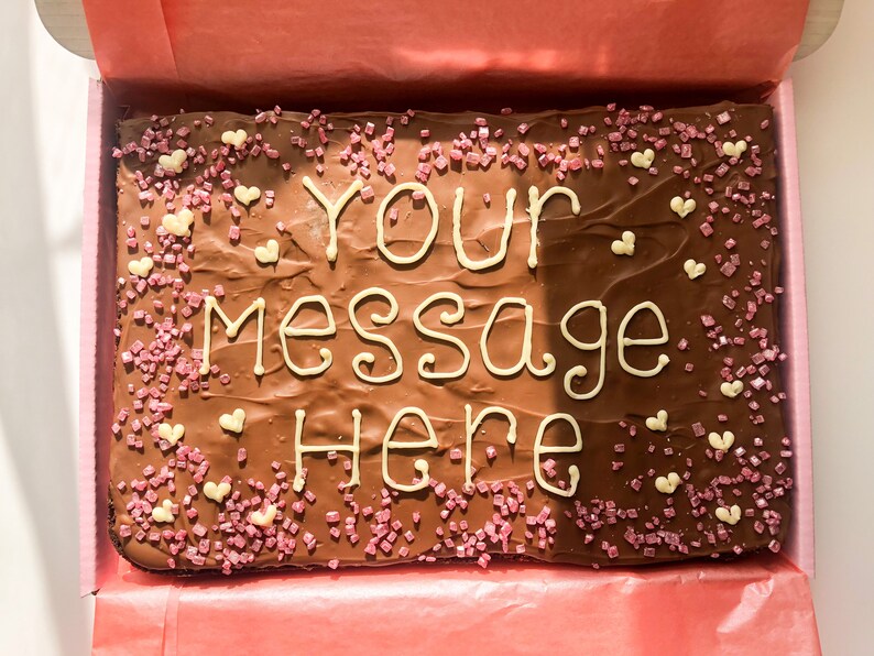 Custom Brownie Slab Brownie Treat Box Chocolate Brownie - Etsy