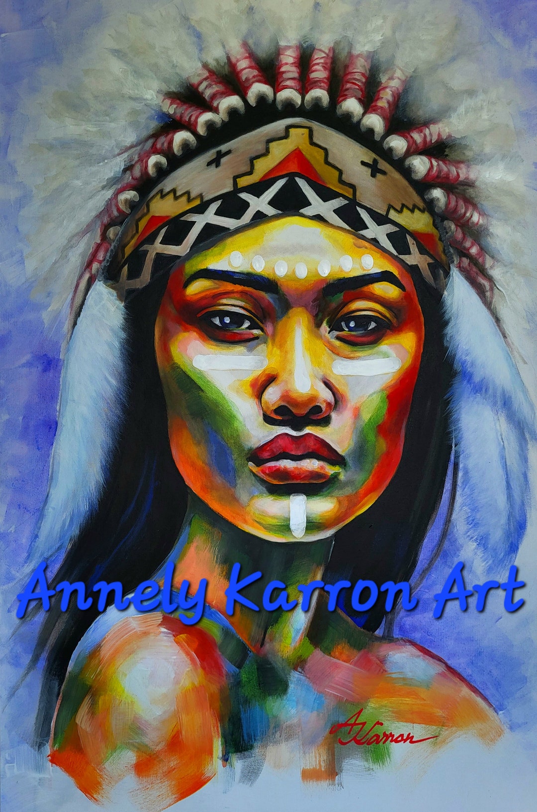 FEARLESS WARRIOR - Girl 2 Original Acrylic Painting Artwork on ...