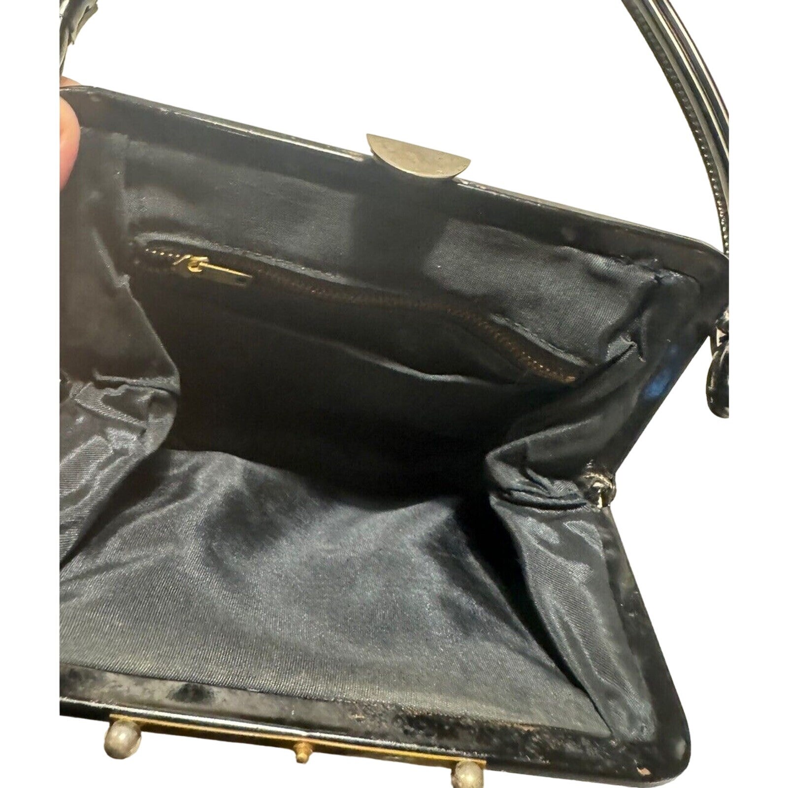 Vintage 1950s Black Patent Leather Box Handbag Purse - Etsy