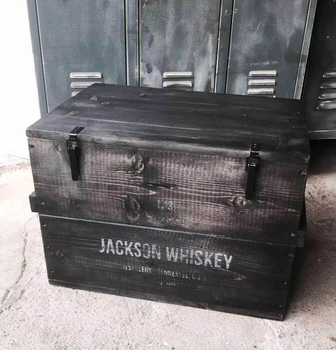 Wooden Box, Cargo Box, Chest, Table Storage Box "jackson Whiskey" - Etsy