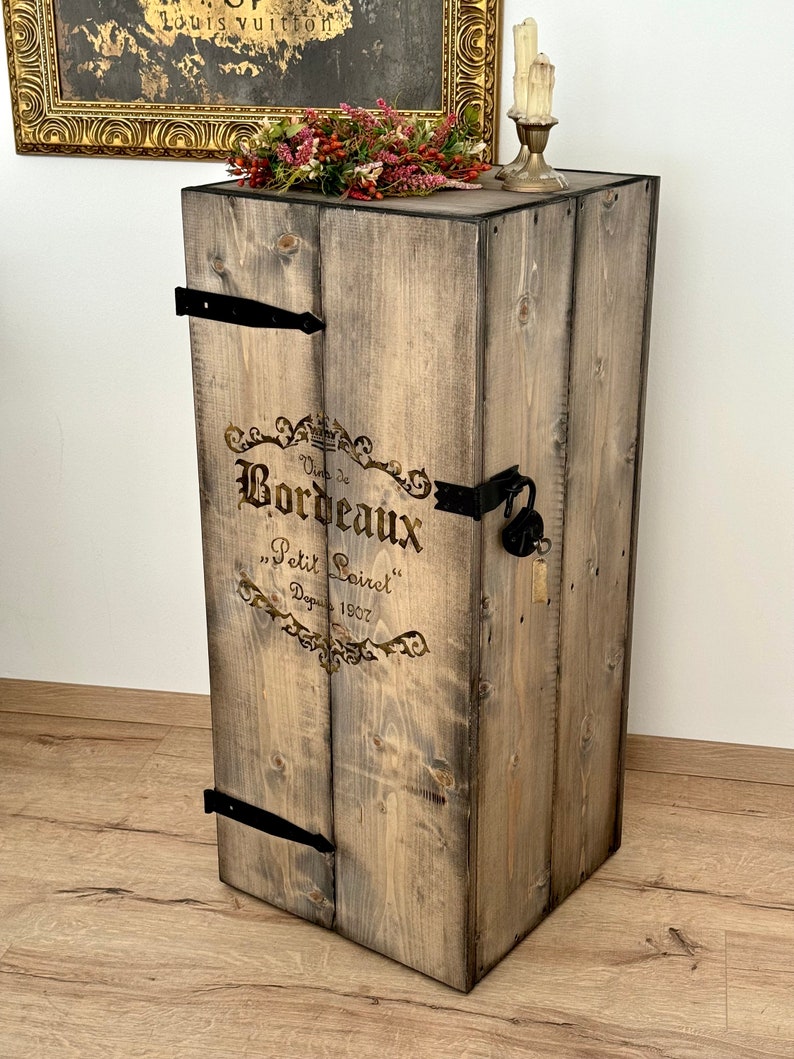 Cabinet Home Bar Wooden Box Cargo Box Wooden Chest "bordeaux" - Etsy