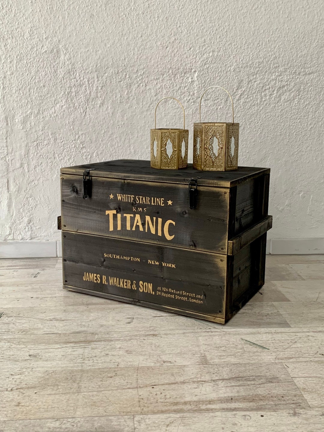 Wooden Box Coffee Table Coffee Table Cargo Box Chest Table Storage Box ...