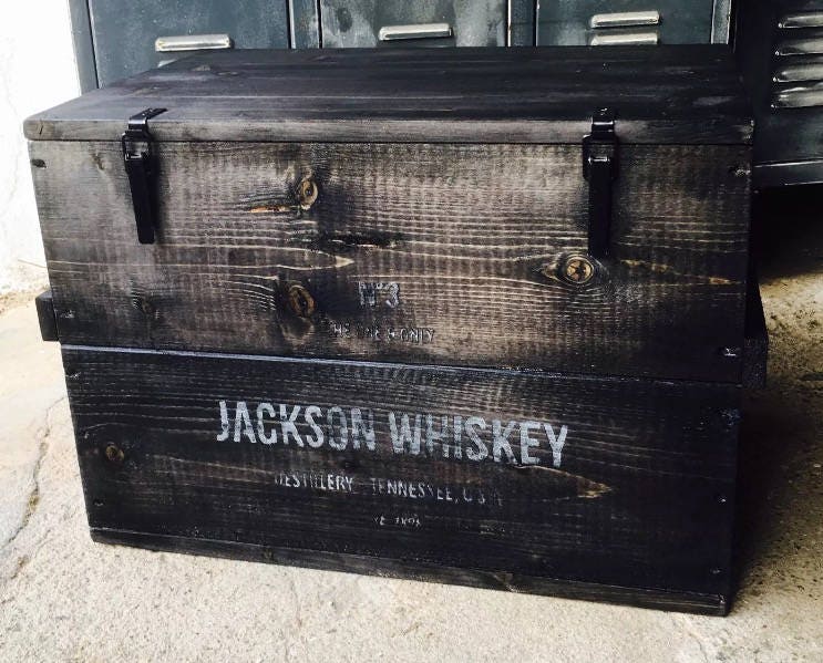 Wooden Box, Cargo Box, Chest, Table Storage Box "jackson Whiskey" - Etsy
