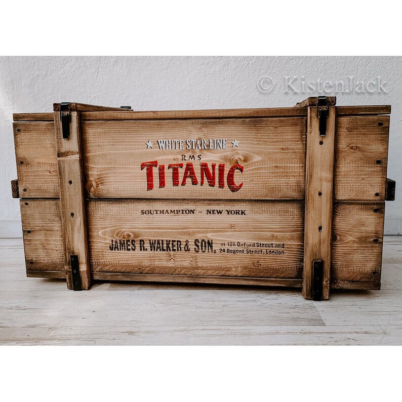 Chest Wooden Box Cargo Box Bench Coffee Table "titanic" Red - Etsy