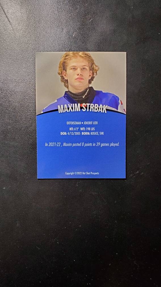 2022 Hot Shot Prospects Rookie MAXIM STRBAK - Etsy