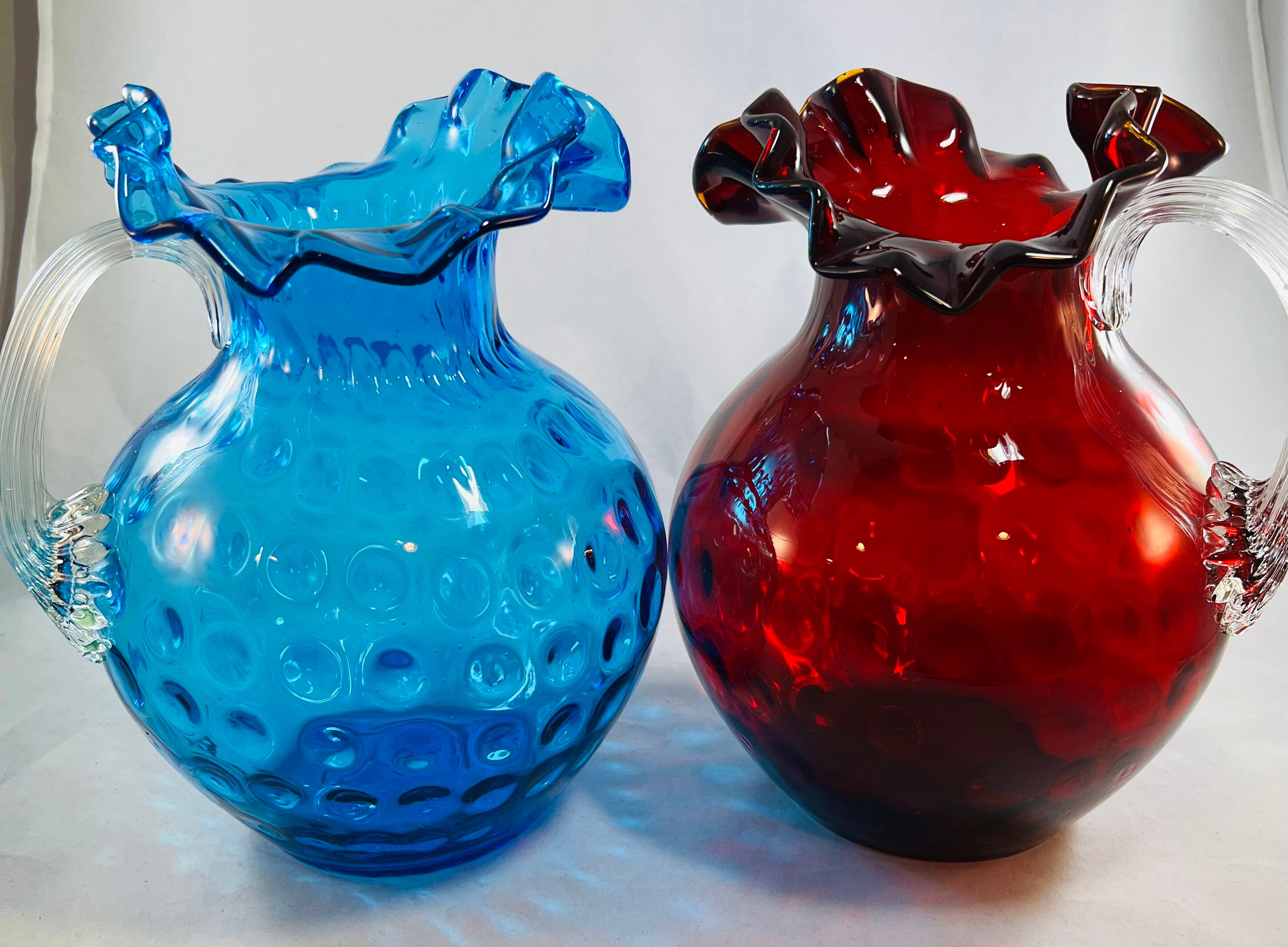 Large Fenton Coin Dot Ruby Overlay 2qt Pitcher - Etsy