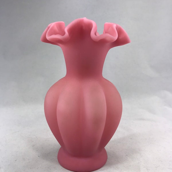 Satin Fenton Rose Vase - Etsy