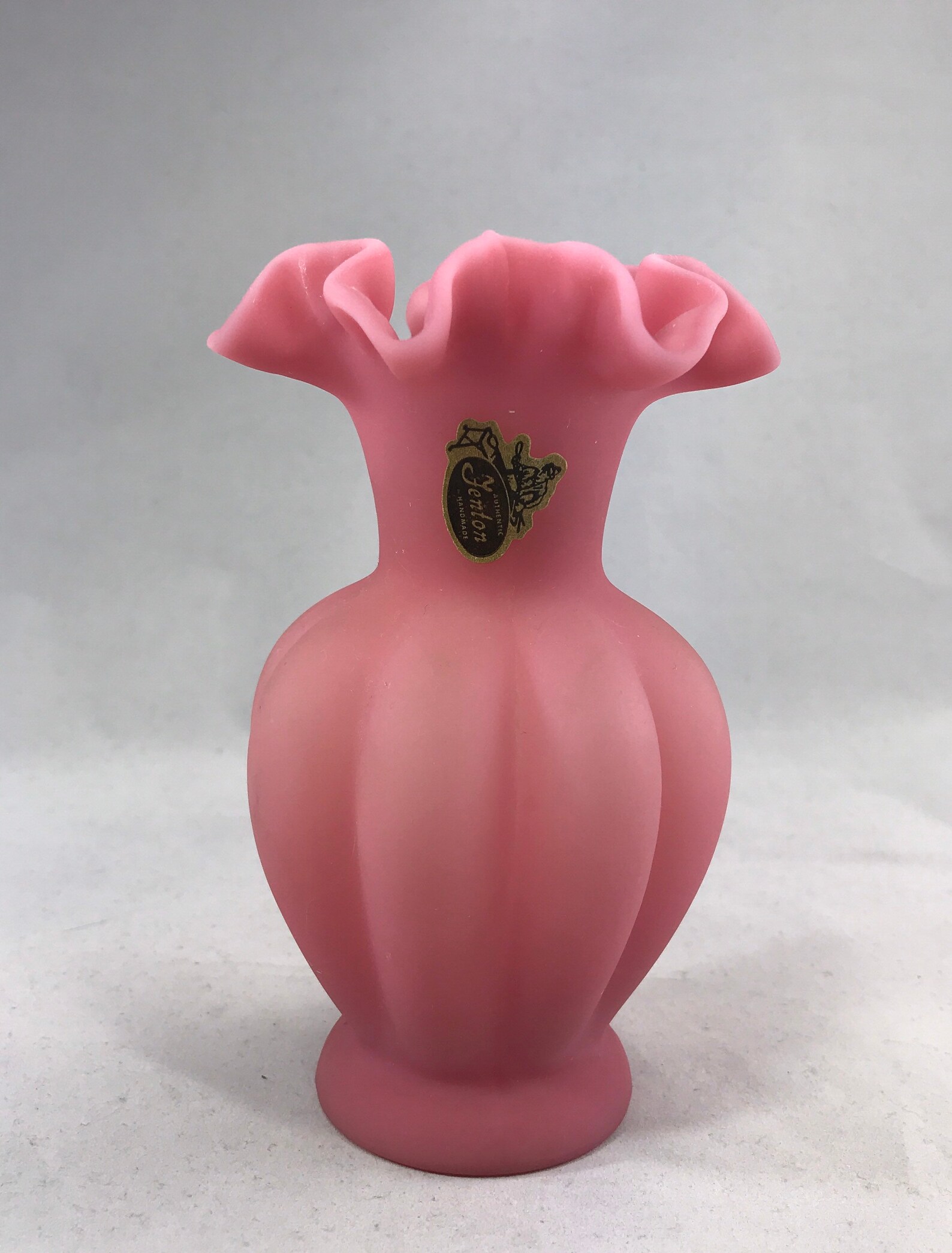 Fenton Rose Satin Vase | Etsy