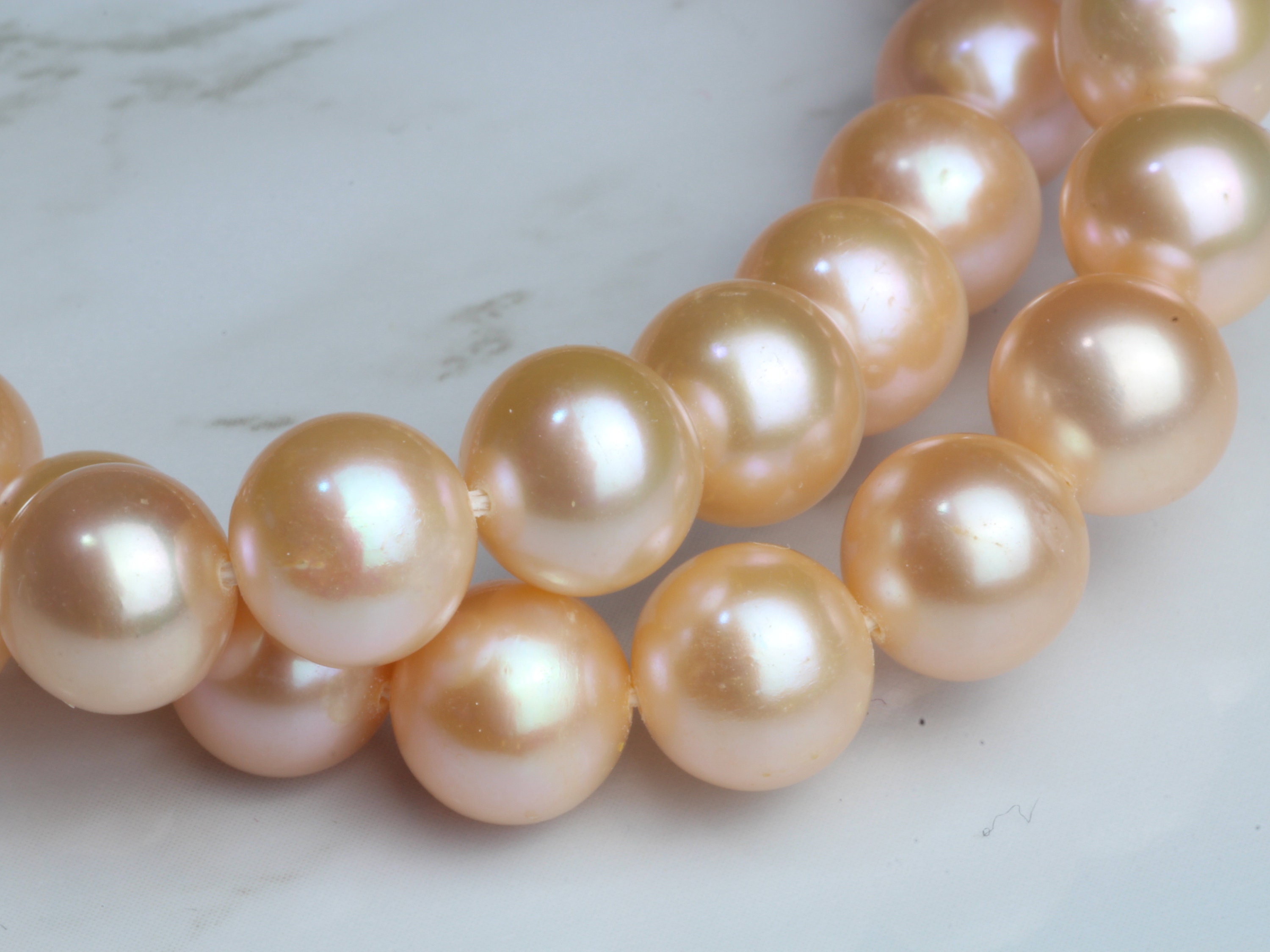Golden Peach Freshwater Pearl 8mm Smooth Rounds 16 Bead | Etsy