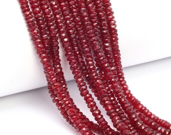 Ombre Red and Pink Ruby 3mm Hand Faceted Rondelles Bead Strand - Etsy