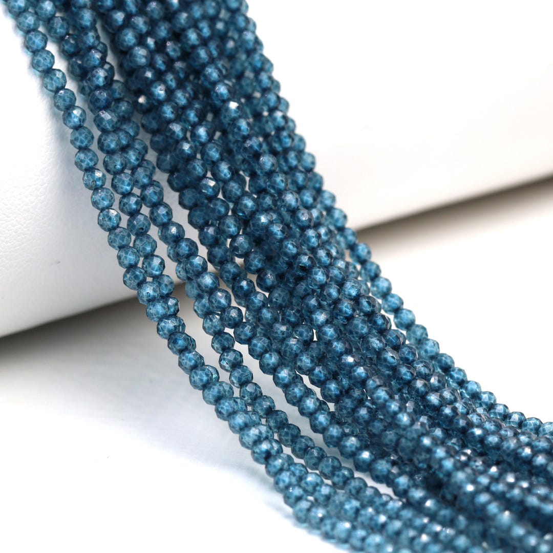 Coated London Blue Topaz 2mm Faceted Rounds Faceted Rounds 13 Bead ...