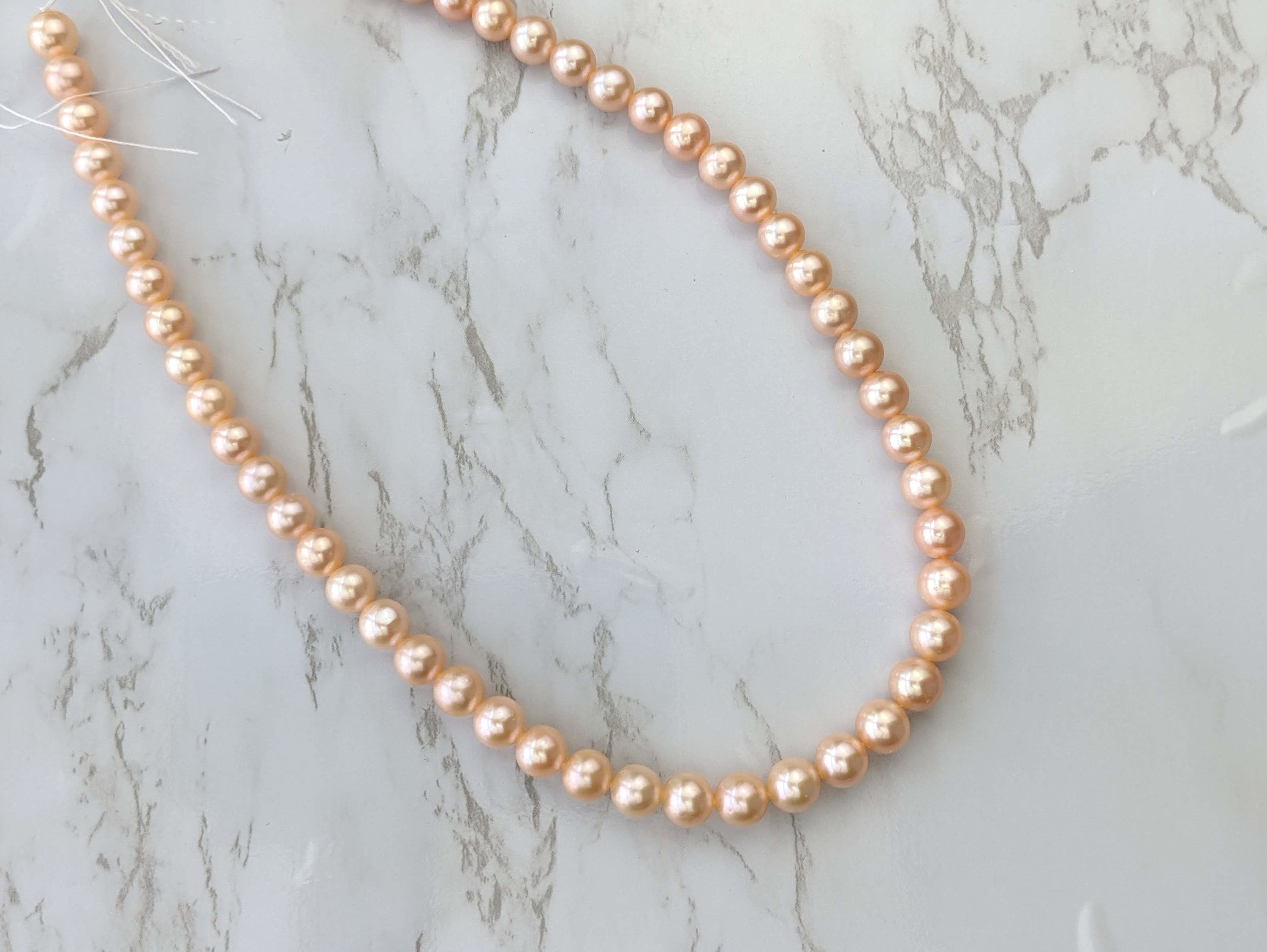 Golden Peach Freshwater Pearl 8mm Smooth Rounds 16 Bead | Etsy