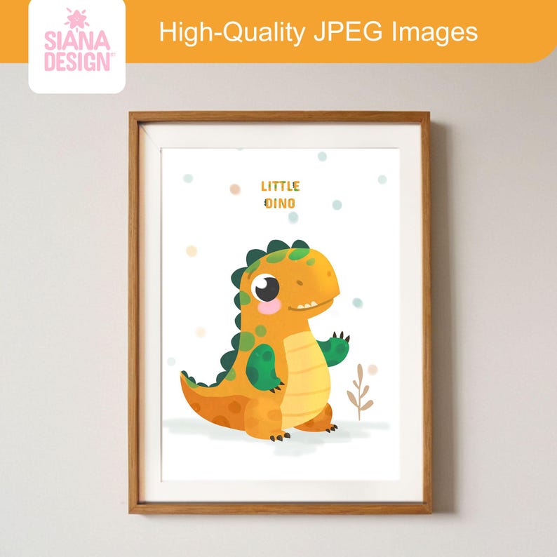 Cute Dinosaur Posters, Dinosaur Poster Set, Kids Room Alphabet Poster ...