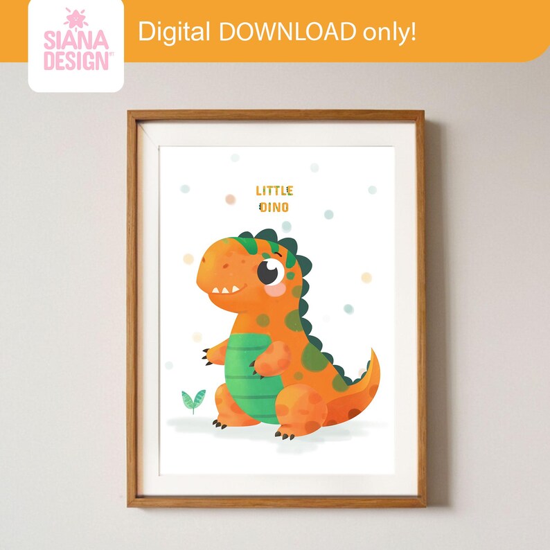 Cute Dinosaur Posters, Dinosaur Poster Set, Kids Room Alphabet Poster ...