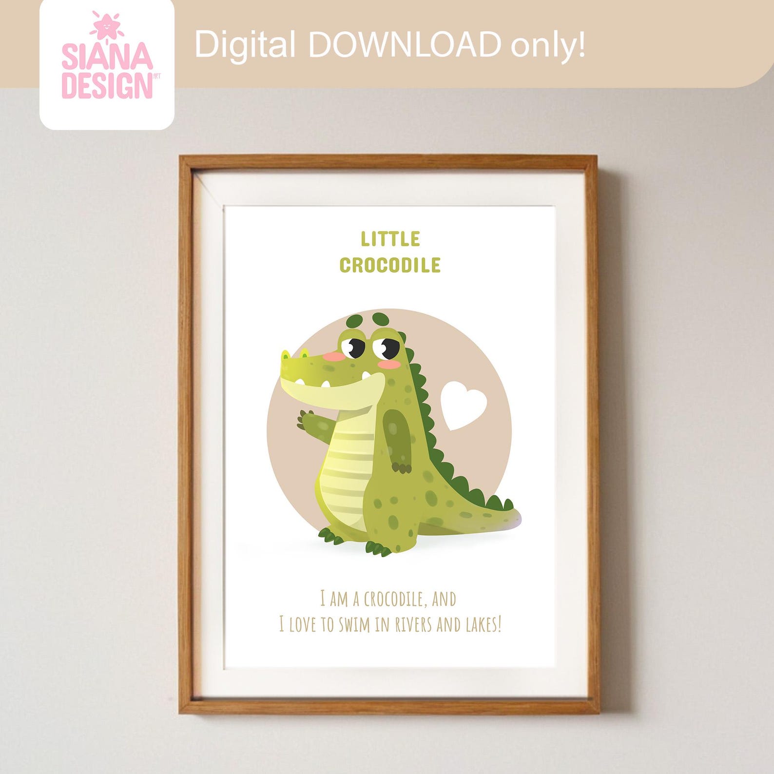 Little Crocodile - Motivational Kids' Wall Art, Crocodileprint ...