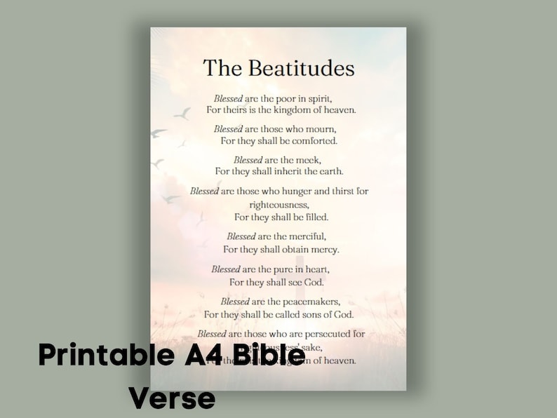 The Beatitudes Bible Verse OSB KJV Digital Download - Etsy