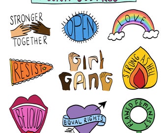 Feminist stickers | Etsy