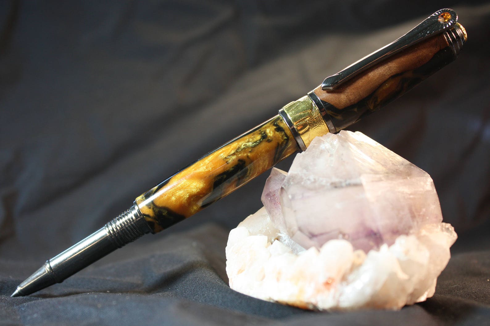 Hand Crafted Wood and Acrylic Art Deco Rollerball Pen - Etsy