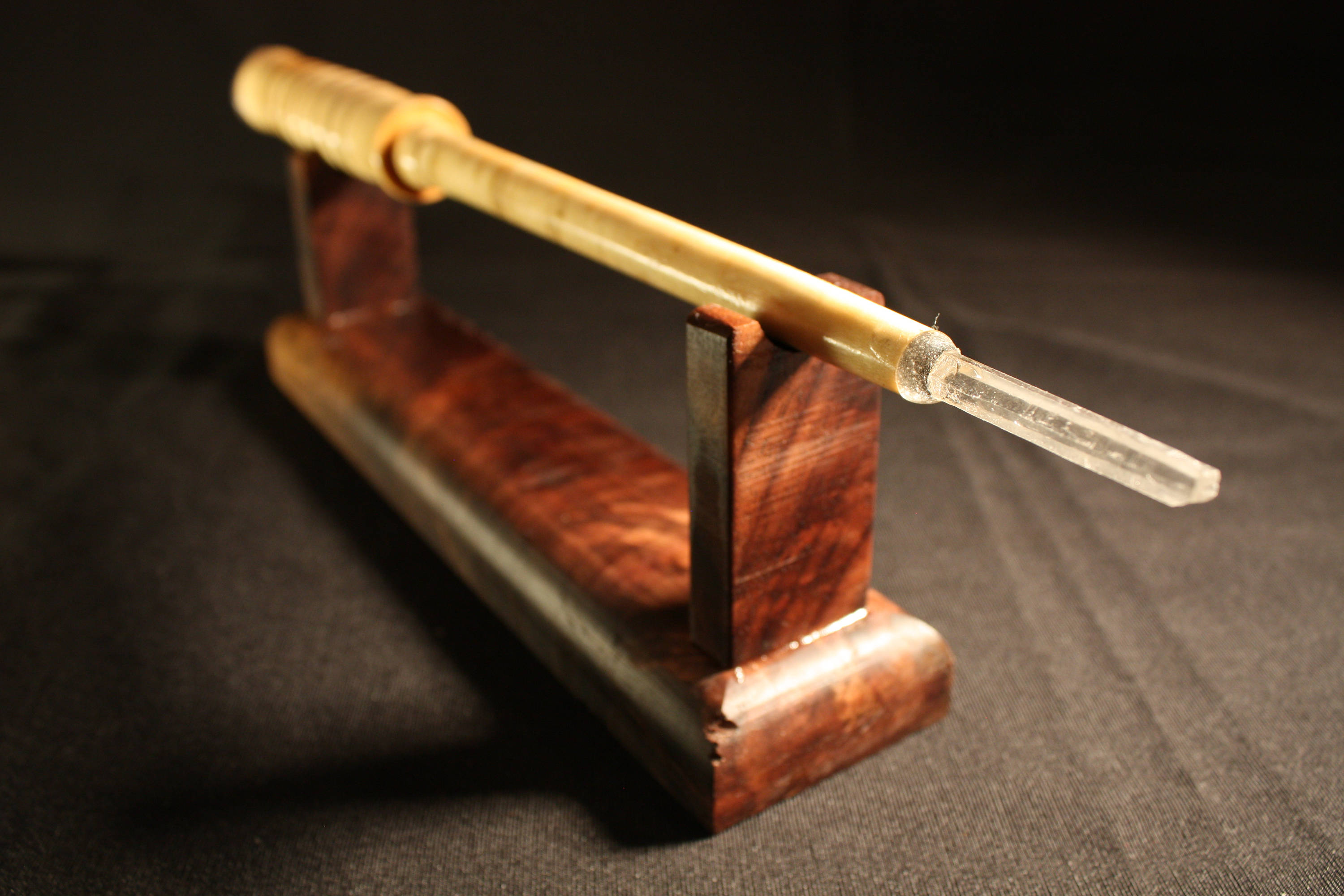 Hand Made Maple Metaphysical Wood Wand With Amethyst and Quartz Point ...