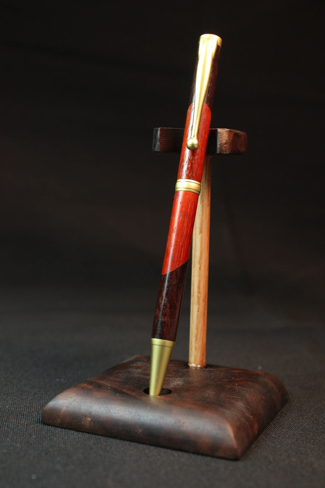 Hand Made Indian Rosewood and Padauk Satin Gold Slim Twist Pen - Etsy