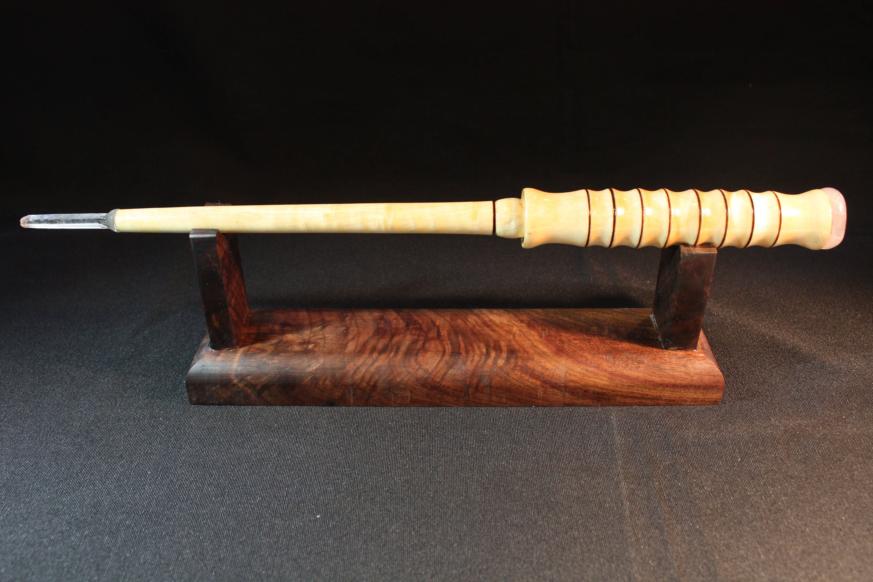 Hand Made Maple Metaphysical Wood Wand With Amethyst and Quartz Point ...