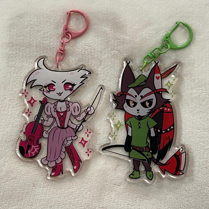 Angel Dust Hazbin Hotel Acrylic Keychain | Hellaverse Cosplay (3.5") - Etsy