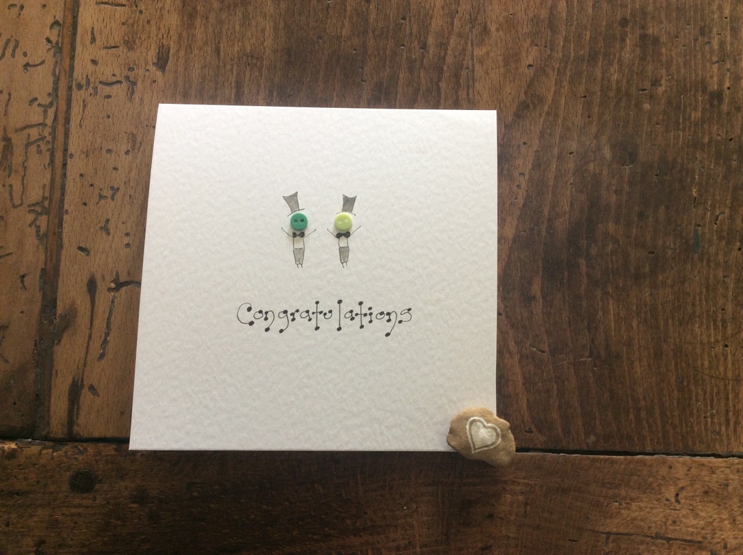 Same Sex Wedding Card Handmade Mr And Mr Gay Wedding Card Gay Etsy