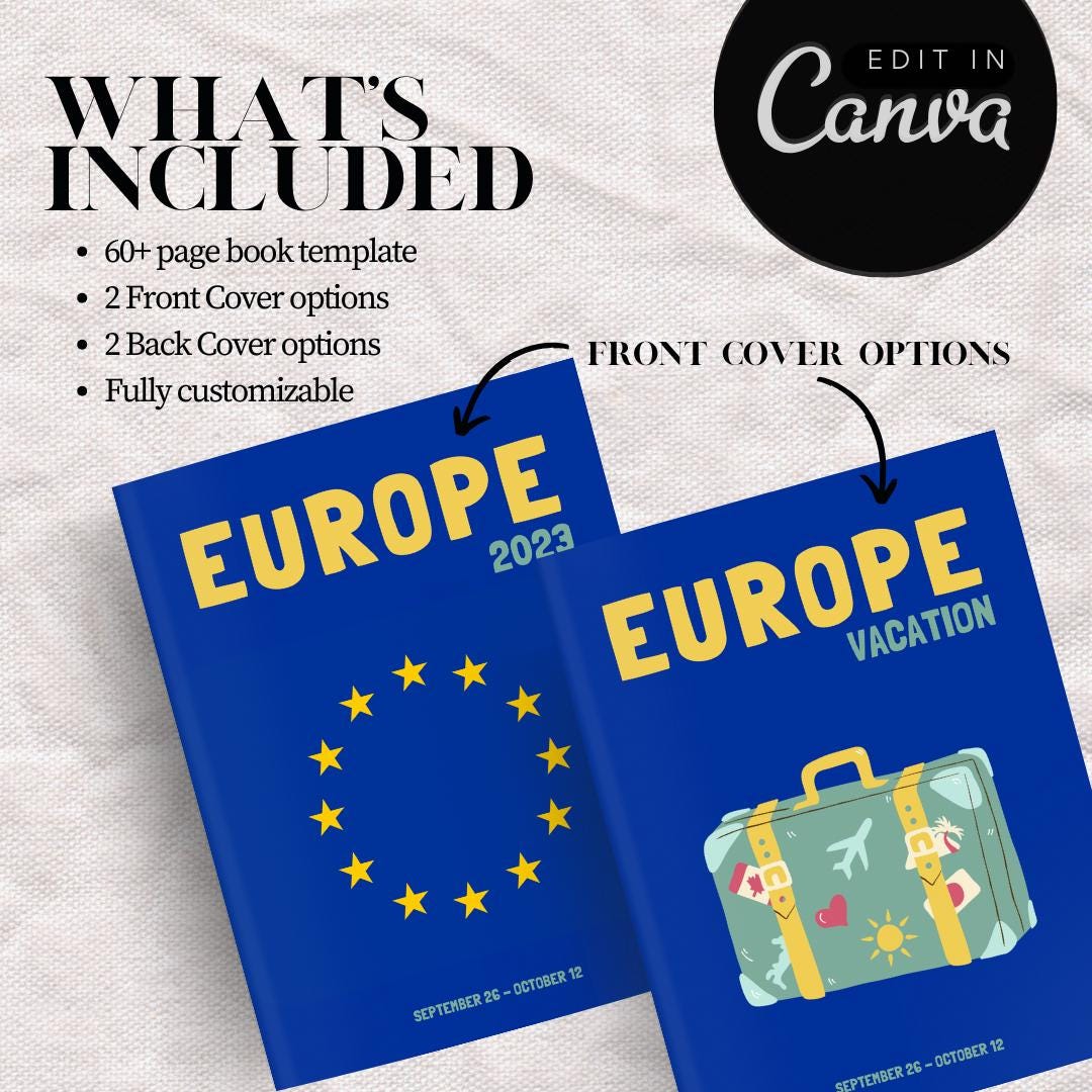 EUROPE Travel Photo Book Template | Decorative Coffee Table Book ...