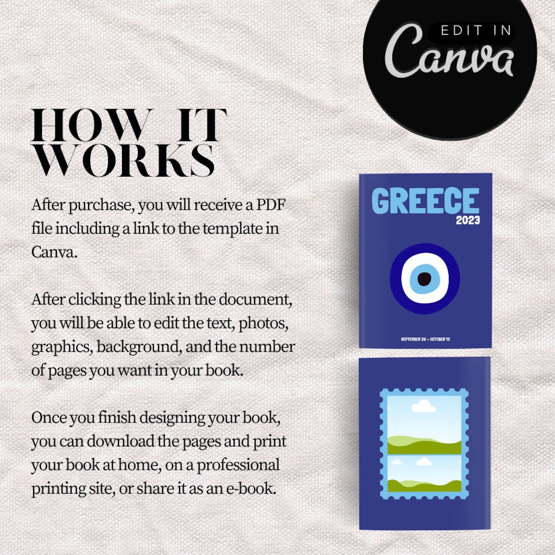GREECE Travel Photo Book Template | Decorative Coffee Table Book ...