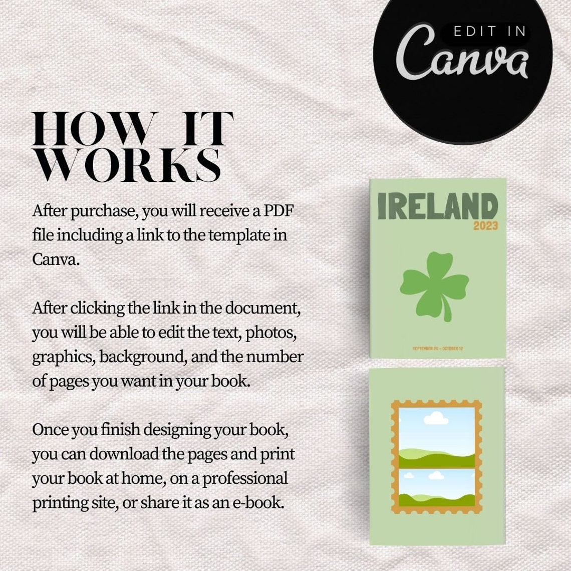 IRELAND Travel Photo Book Template | Decorative Coffee Table Book ...