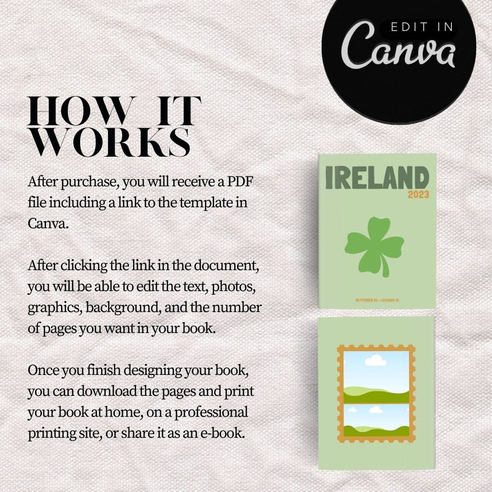 IRELAND Travel Photo Book Template | Decorative Coffee Table Book ...