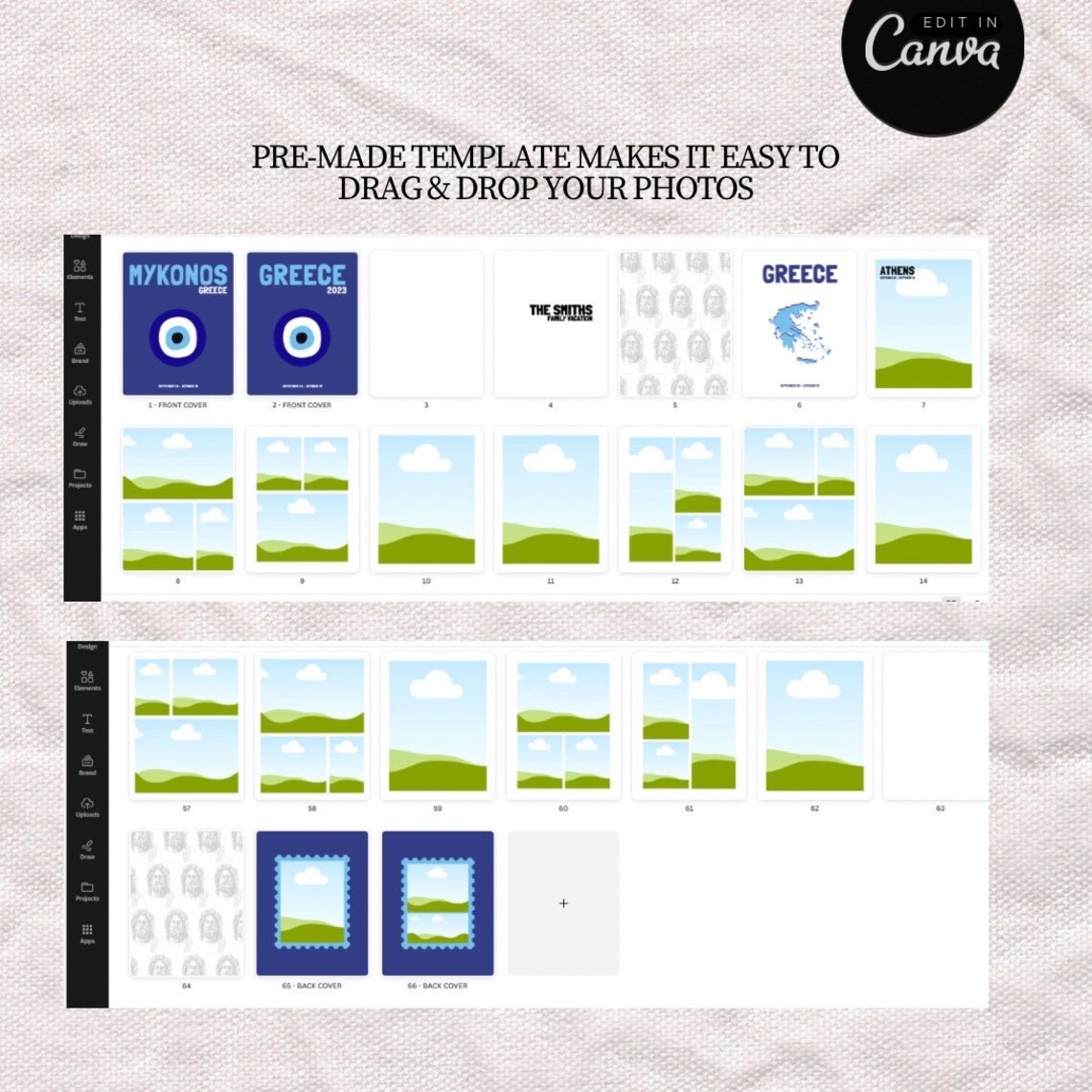 GREECE Travel Photo Book Template | Decorative Coffee Table Book ...